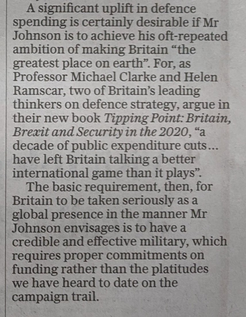 Con Coughlin, Daily Telegraph – Tipping Point